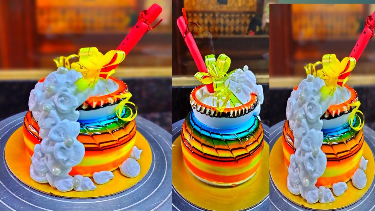 dahi handi cake/neutral gel/Krishna Janmashtami cake/kaise banate ...