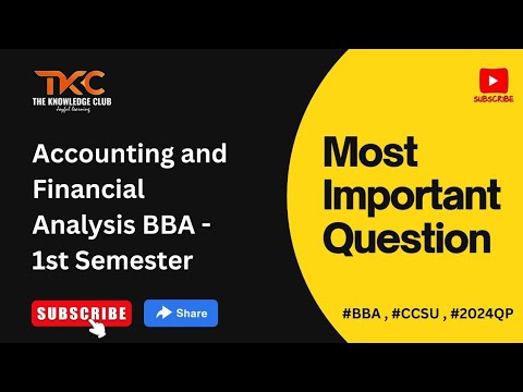 Accounting and Financial Analysis | Important Questions | BBA | 1st Sem ...