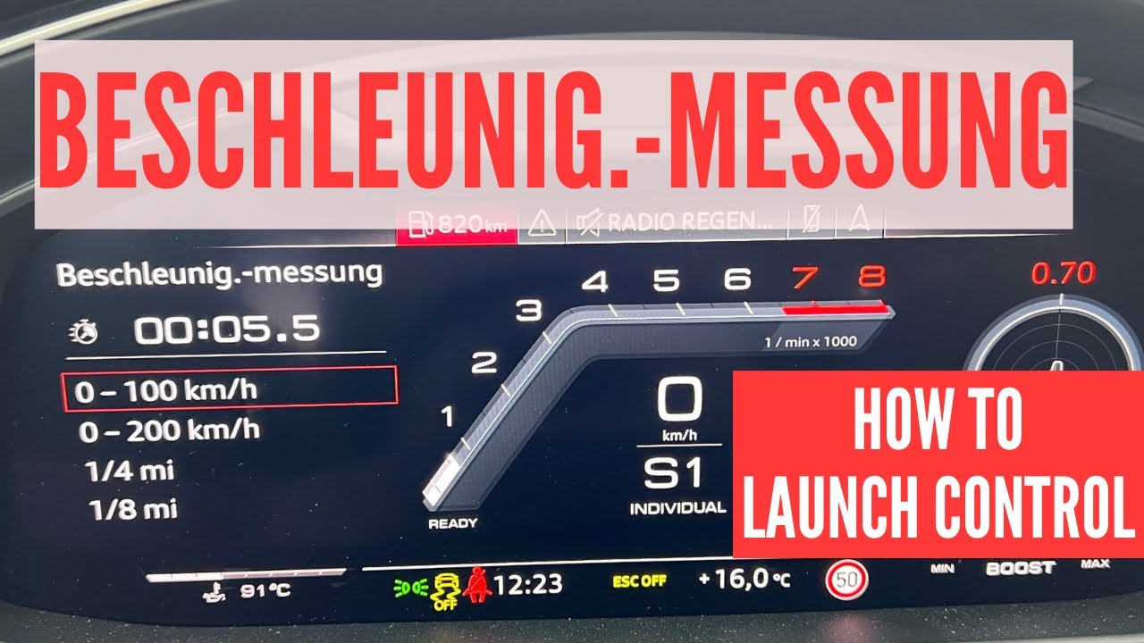 How to Launch Control / Integrierte Beschleunigungsmessung / Audi A6 C8 ...