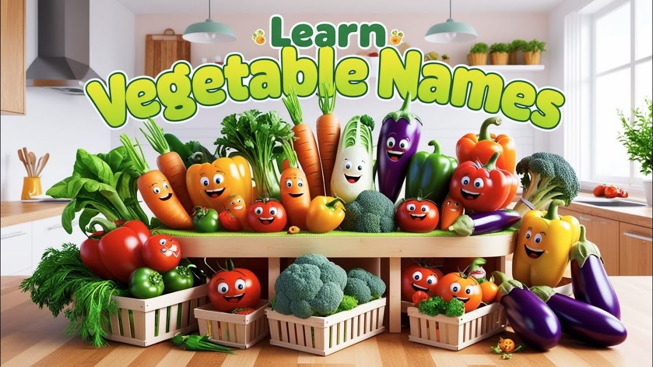 "🎶 Veggie Adventures! Fun Vegetable Name Song for Kids | Nursery Rhymes ...