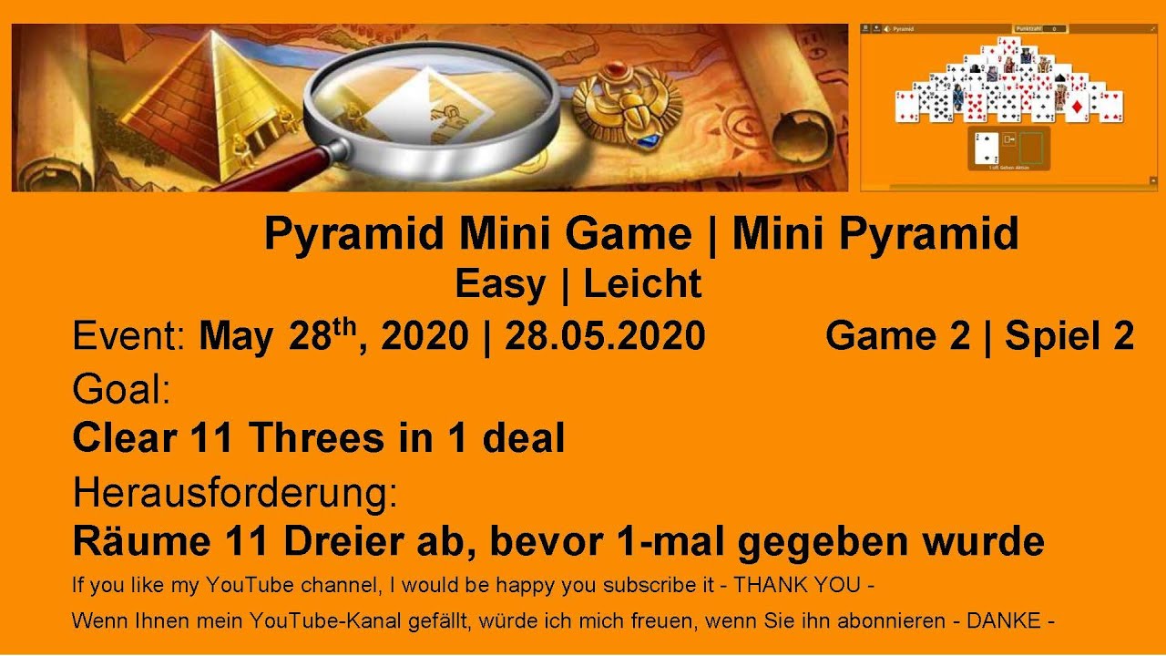 EVENT | Pyramid Mini Game - Easy | May 28, 2020 | Game 2 | Goal: Clear ...