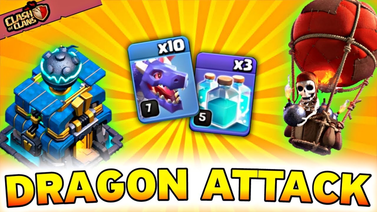 Th 12 Dragon Clone Spells Attack Strategy clashofclans HD Clash - YouTube