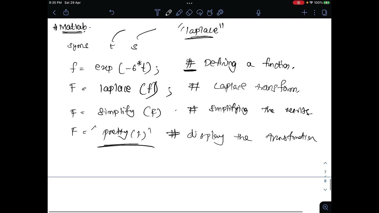 SOB 62 - Laplace Transform ( Matlab ) - YouTube
