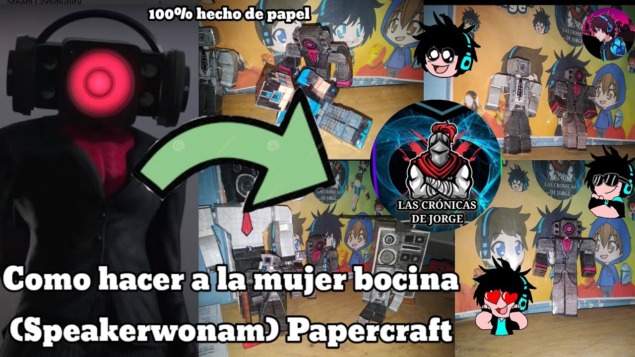 cómo hacer a la speakerwonam (mujer bocina) Papercraft @DaFuqBoom # ...