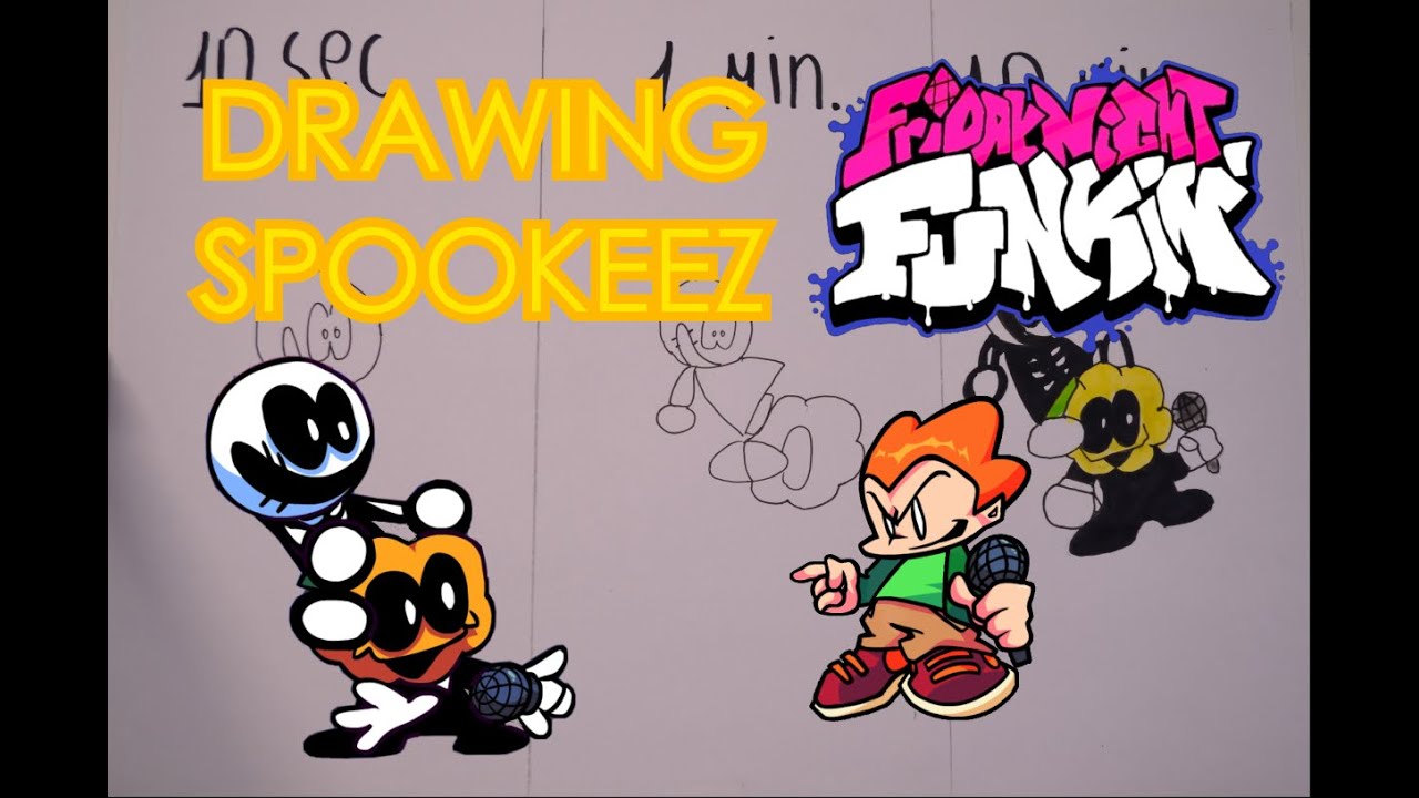 DRAWING SPOOKEEZ IN 10 SEC; 1 MIN; 10 MIN I FRIDAY NIGHT FUNKIN - YouTube