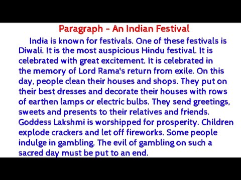 An Indian Festival / Essay on Indian Festival / Paragraph An Indian ...