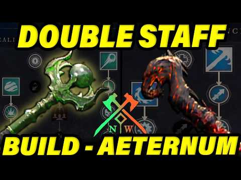 EPIC LIFE STAFF + FIRE STAFF BUILD For New World Aeternum! (Best New ...