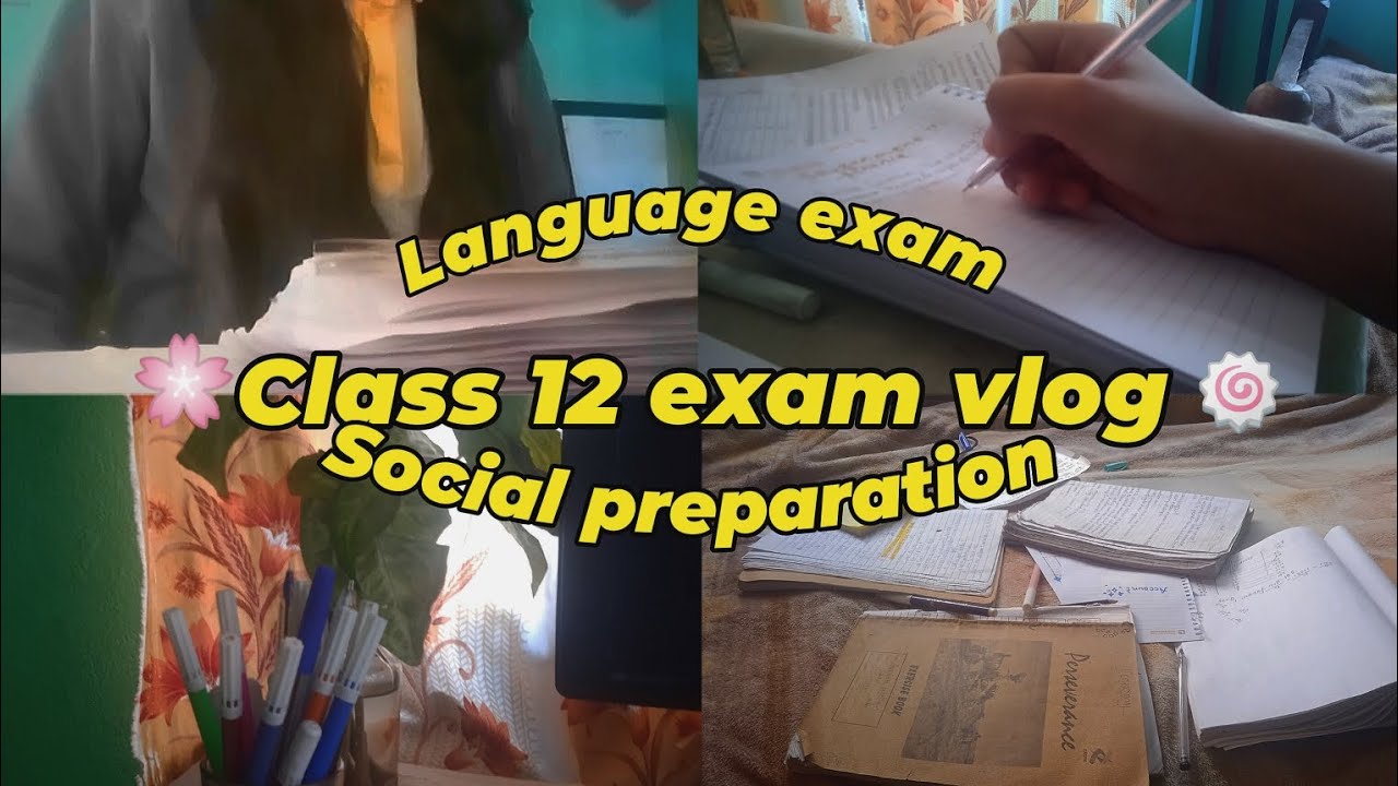 12th grade study vlog ʬʬʬ. ฅ ִ language exam,social preparation,boards🍙 ...