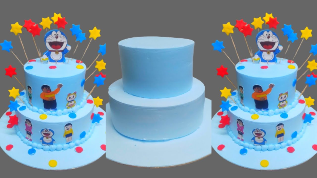 New Look Doremon Cake Design | 2 Tier Doraemon Cake Design | Two Tier ...