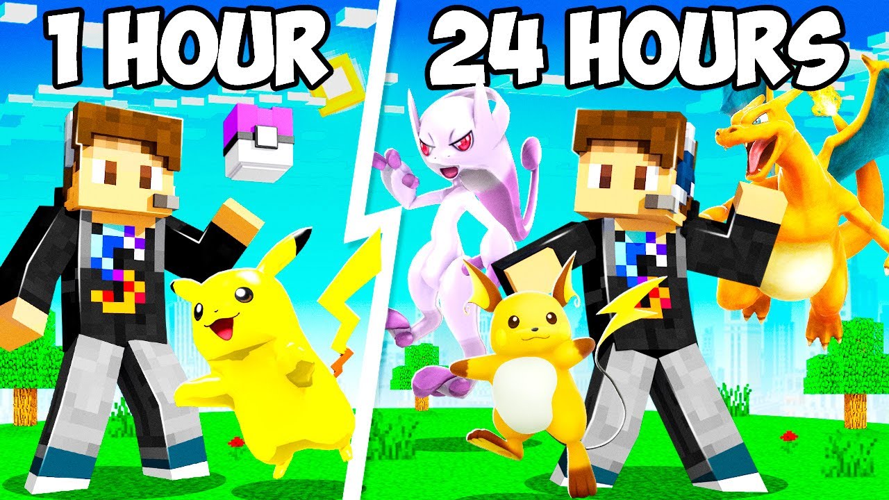 I SPENT 24 HOURS IN MINECRAFT PIXELMON! - YouTube