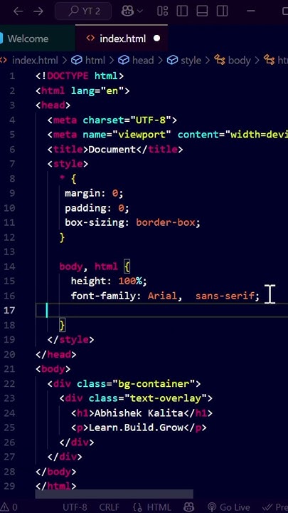 Background Image with Text Using HTML & CSS - YouTube