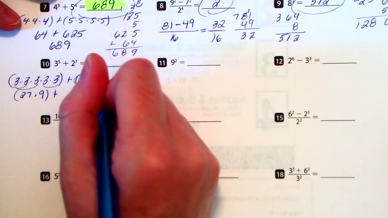 Day 7 DPS Math 6, Part 1 of 2, "Exponents" - YouTube