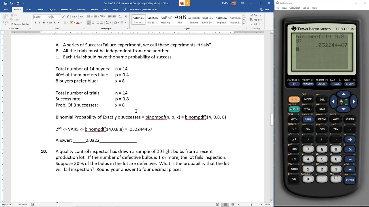 MATH 1127 - Section 5.2 "Binomial Distribution" - YouTube