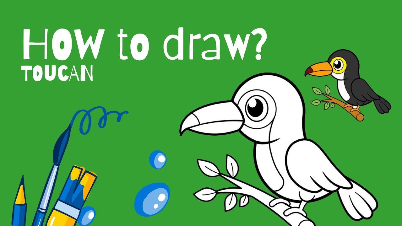 How to draw TOUCAN Simple tutorial step-by-step! - YouTube