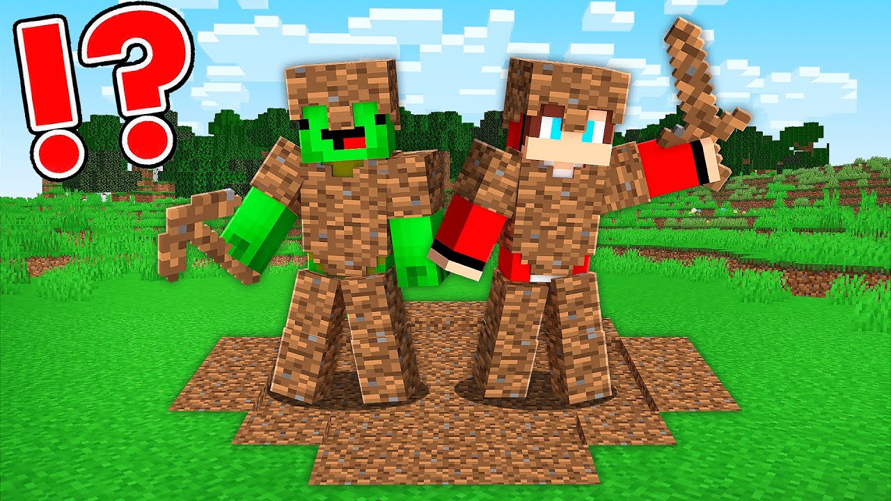 JJ And Mikey Survive In DIRT CIRCLE In Minecraft - Maizen - YouTube