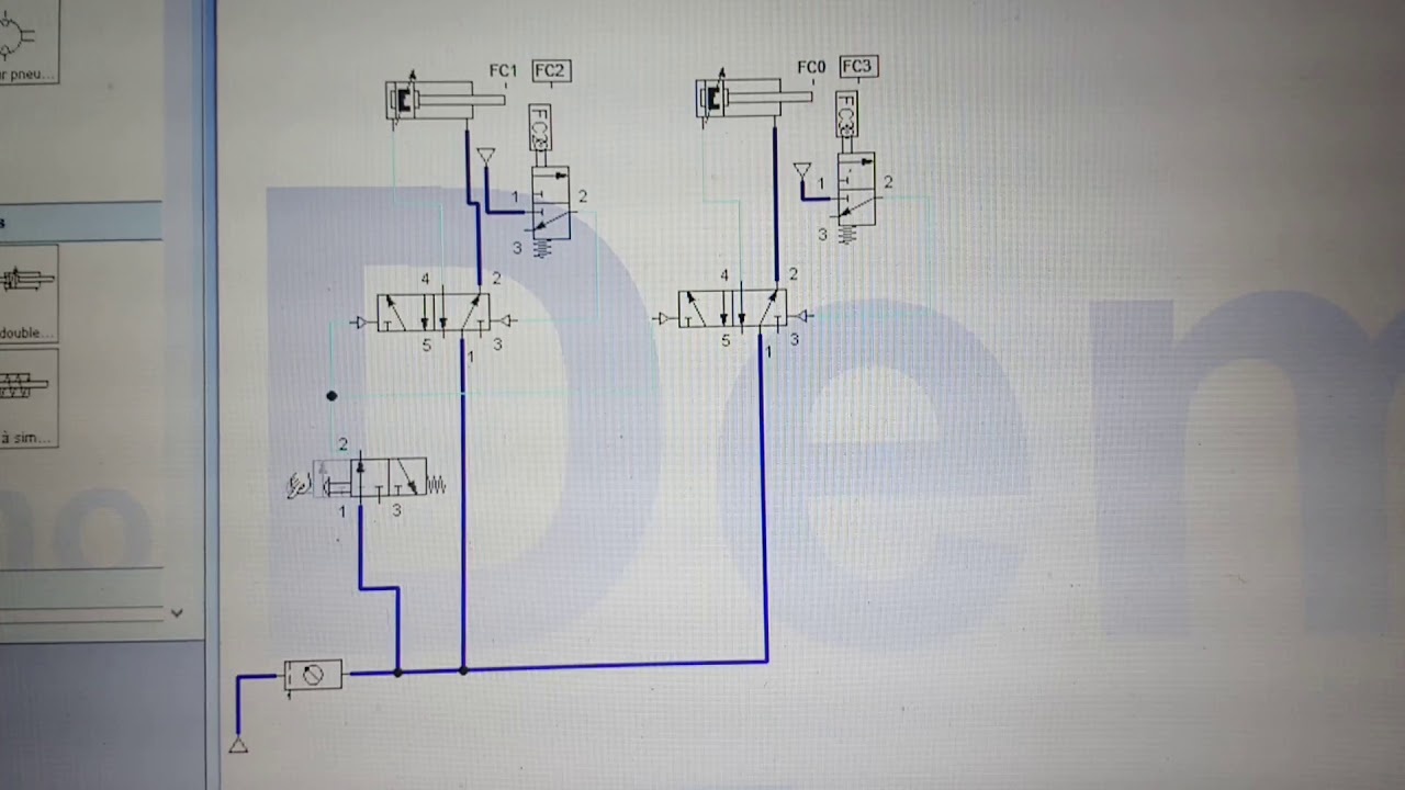 Distributeur 3,2 commande 2verin double effet avec fin de course - YouTube