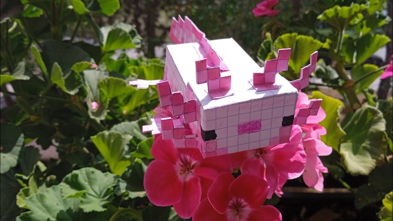 How to make a Minecraft paper axolotl | Minecraft | paper Minecraft ...