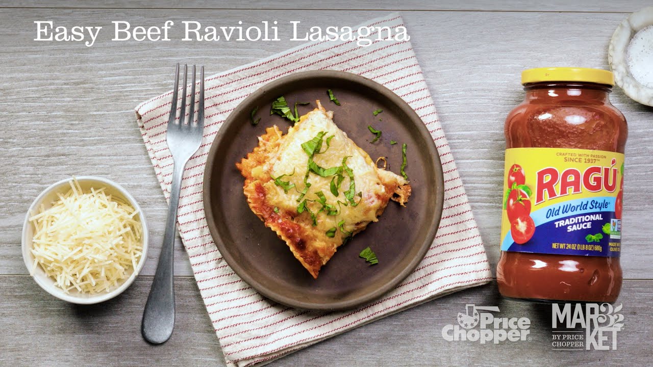 Easy Beef Ravioli Lasagna | Ragu - YouTube