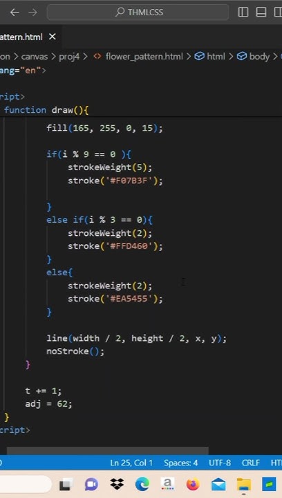 Create Flower Pattern Animation In Html5 Canvas Javascript Canvas Shorts Viral Javascript