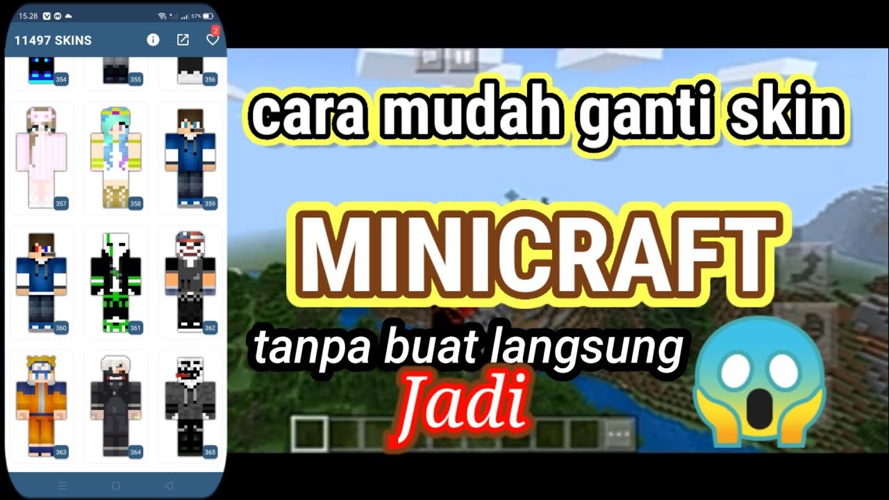 Cara mudah ganti skin||minicraft - YouTube