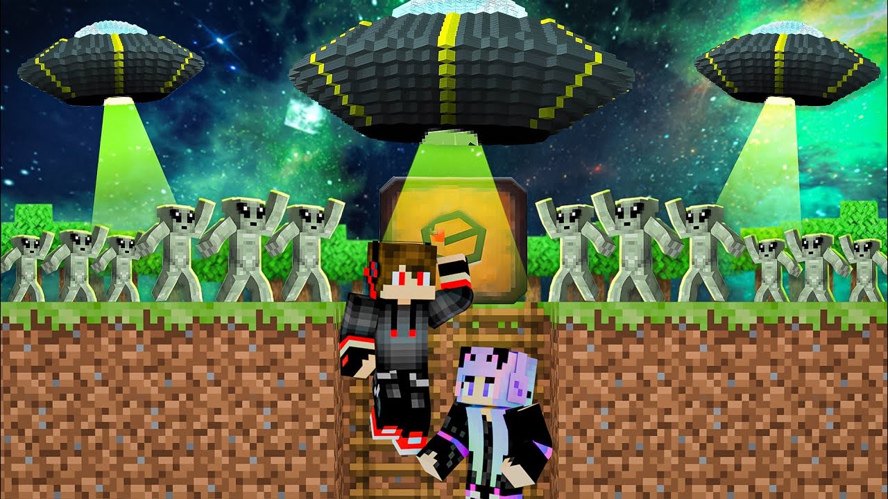 We Created bunker to survive ALIEN ATTACK In Minecraft - YouTube