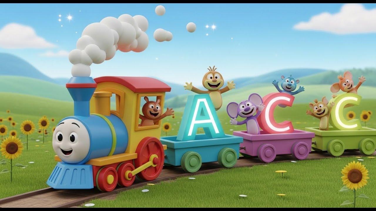 ABC Toy Train Ride Through the Valley | Nursery Rhyme Song for Kids ...