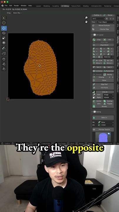 Optimizing UV Mapping for Symmetrical Meshes - making 3d game character in Blender - 3.4 Dino ...