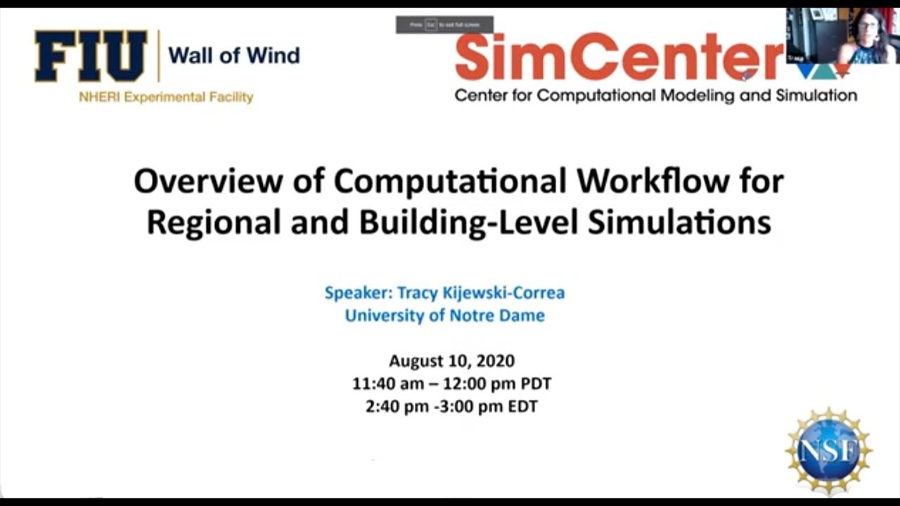 SimCenter Sessions | Overview of Computational Workflow for Regional ...