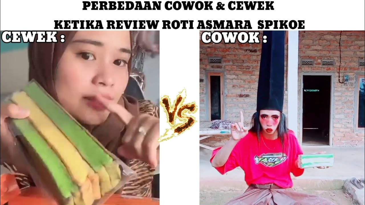 Cowok vs cewek ketika review roti asmara spikoe... - YouTube