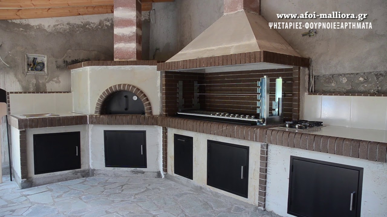 ΨΗΣΤΑΡΙΑ ΜΕ ΠΑΡΑΔΟΣΙΑΚΟ ΦΟΥΡΝΟ ΓΩΝΙΑ - Grill with corner black oven ...