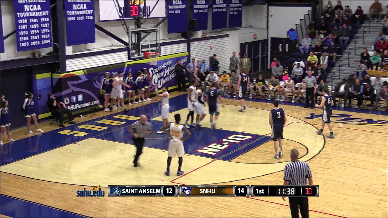 Men's Basketball: SNHU, Saint Anselm battle in overtime thriller - YouTube