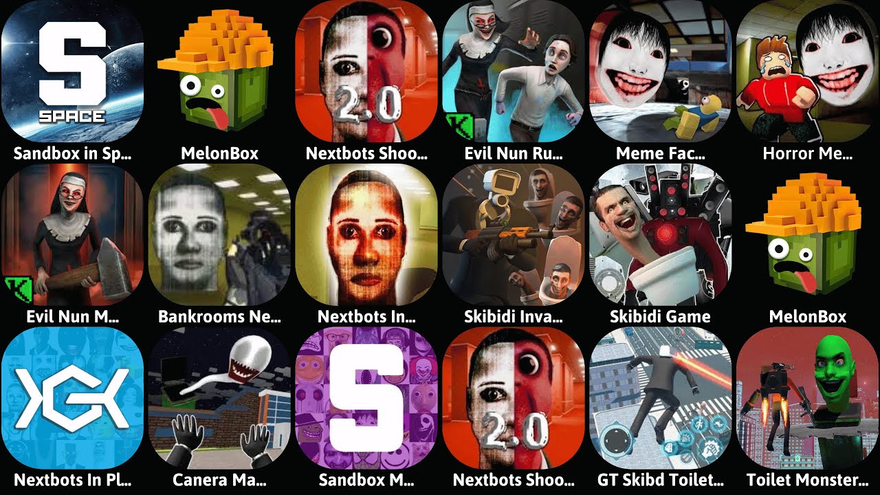 Nextbots Shooter 2.0,Sandbox In Space,Nextbots In Playground,Hide And ...