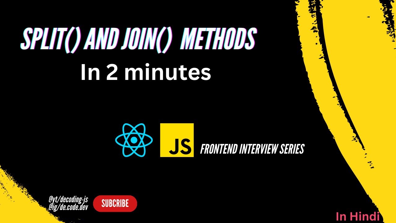 Split And Join Methods Explained In Just 2 Minutes Learn Javascript 2888