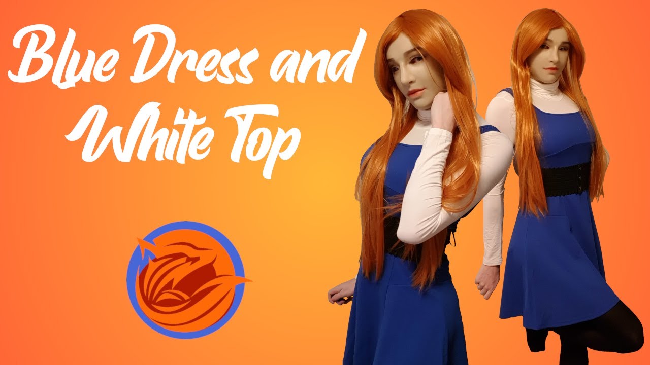 Blue Dress and White Top with Female Mask - YouTube