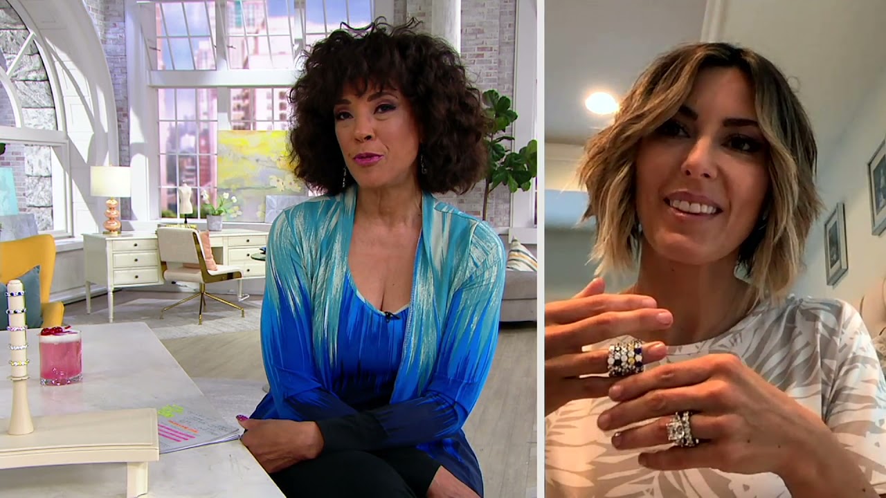 Diamonique x Amy Stran Colorful Band Ring, Platinum Clad on QVC - YouTube