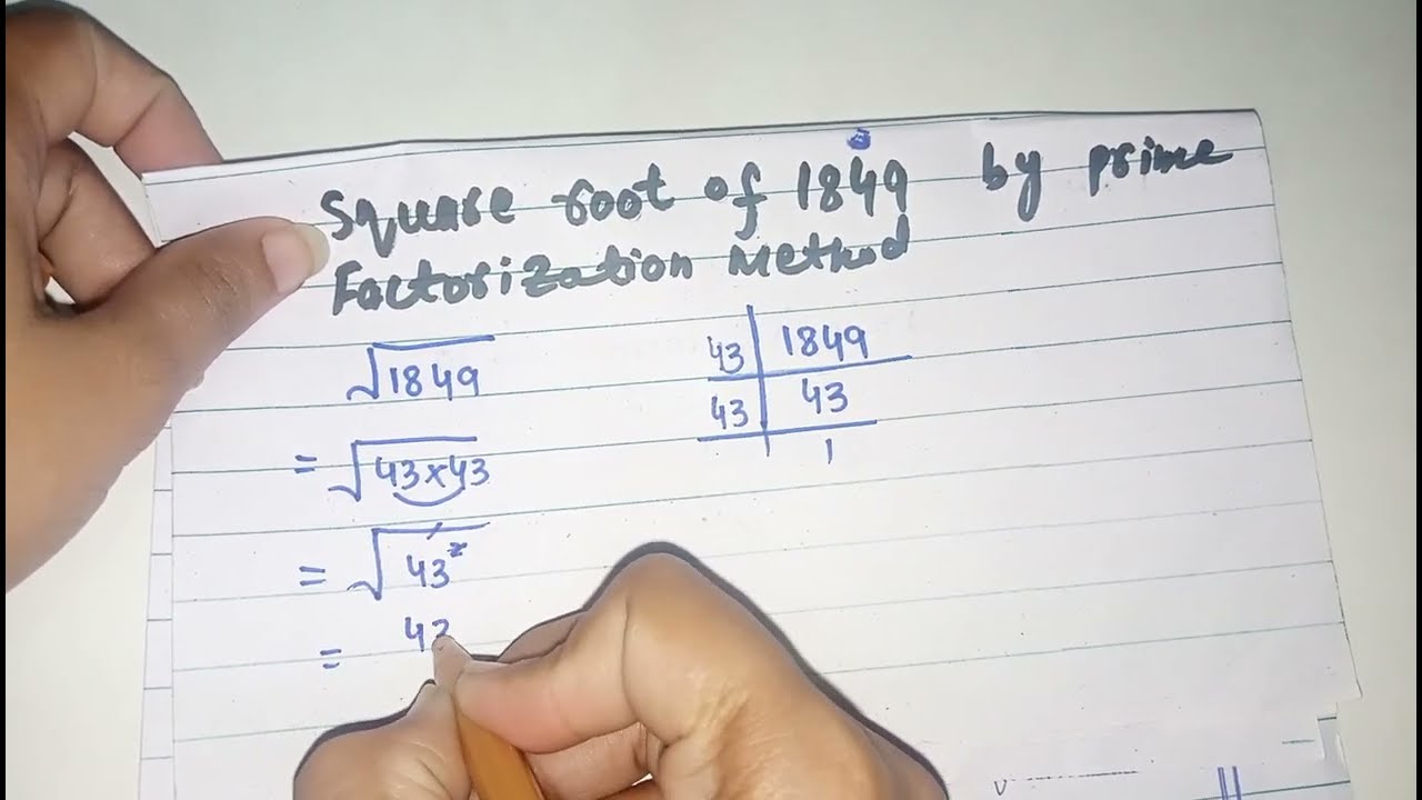 Square Root Of 1849 By Prime Factorization Method YouTube Square Root Of 1849 By Prime Factorization Method YouTube