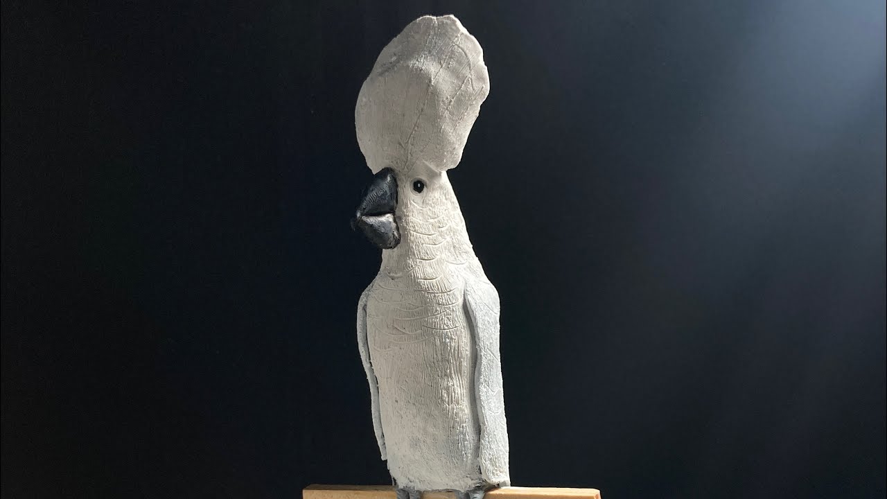 Umbrella Cockatoo | Polymer clay figurine | Bird figurine - YouTube