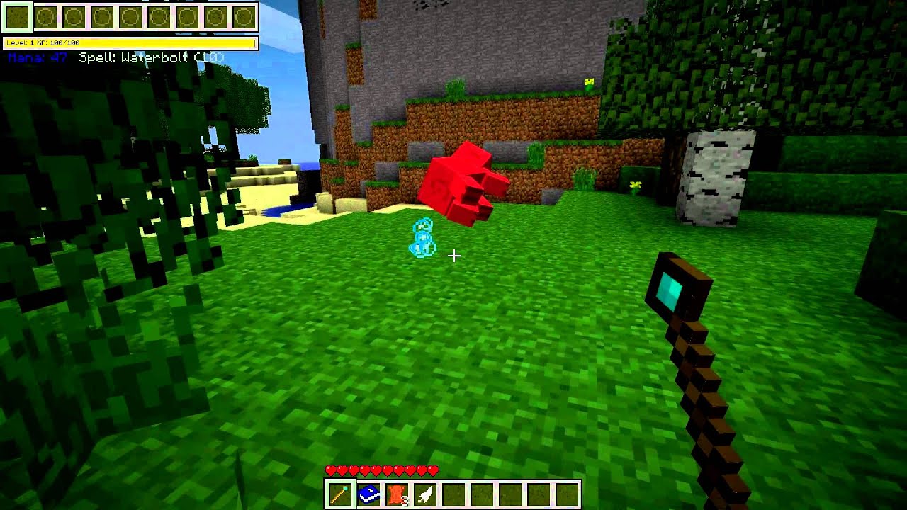 Minecraft Magic! Recipes, leveling, "spell manager". - YouTube