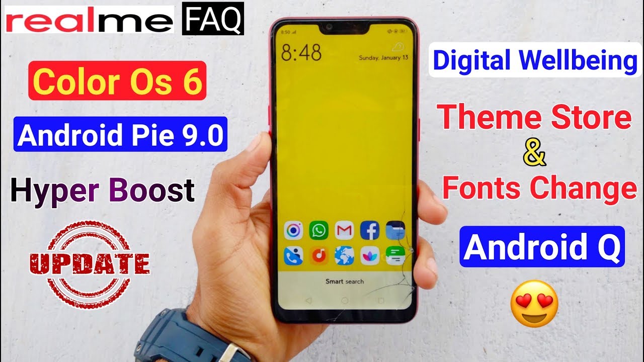 RealMe FAQ, Color Os 6 & Pie Update, Theme & Fonts, Digital Wellbeing, Android Q, Hyper Boost ...