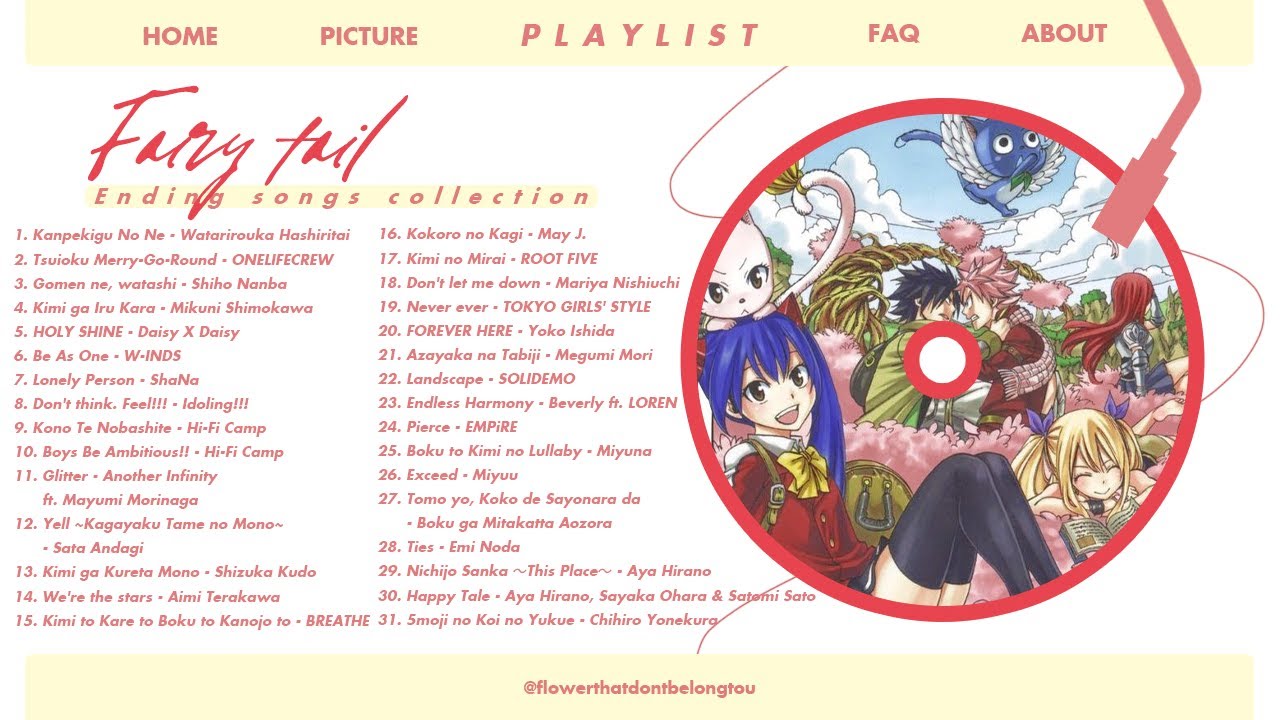 Playlist 』 Fairy Tail ending songs collection - YouTube