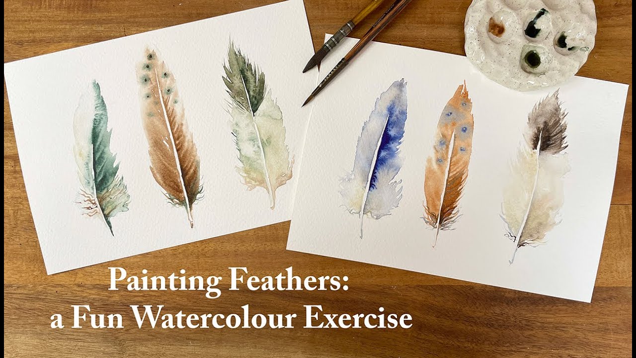 Painting Feathers - a Fun Watercolour Exercise - YouTube