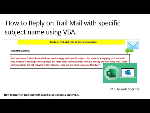 How to Reply on Trail Mail with specific subject name using VBA. - YouTube