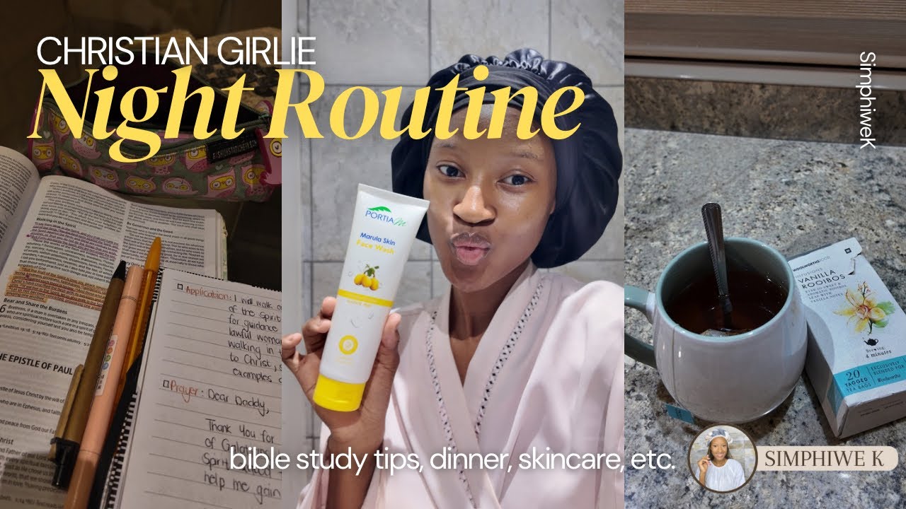 My Christian Girl Night Routine ️🌸 ️ (devotion, skincare, S.O.A.P ...