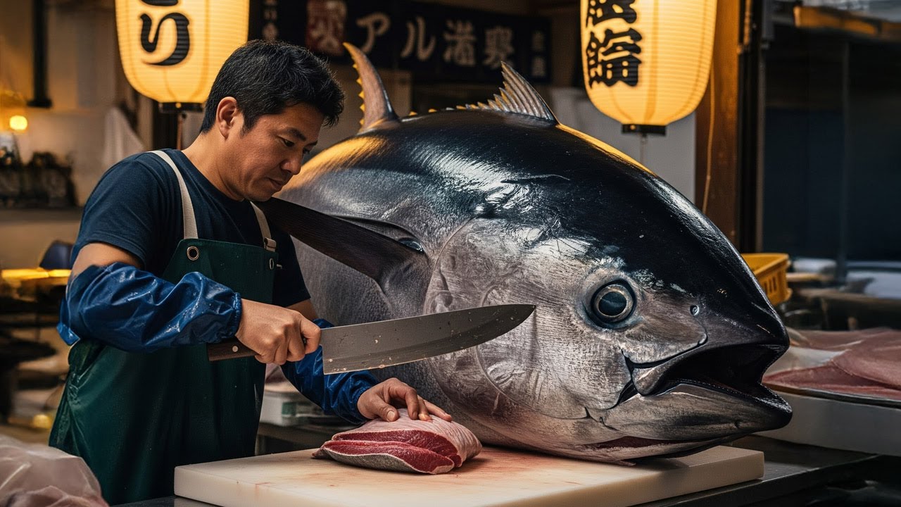 Luxury Otoro Cut from MONSTER Tuna – Worth Thousands! - YouTube
