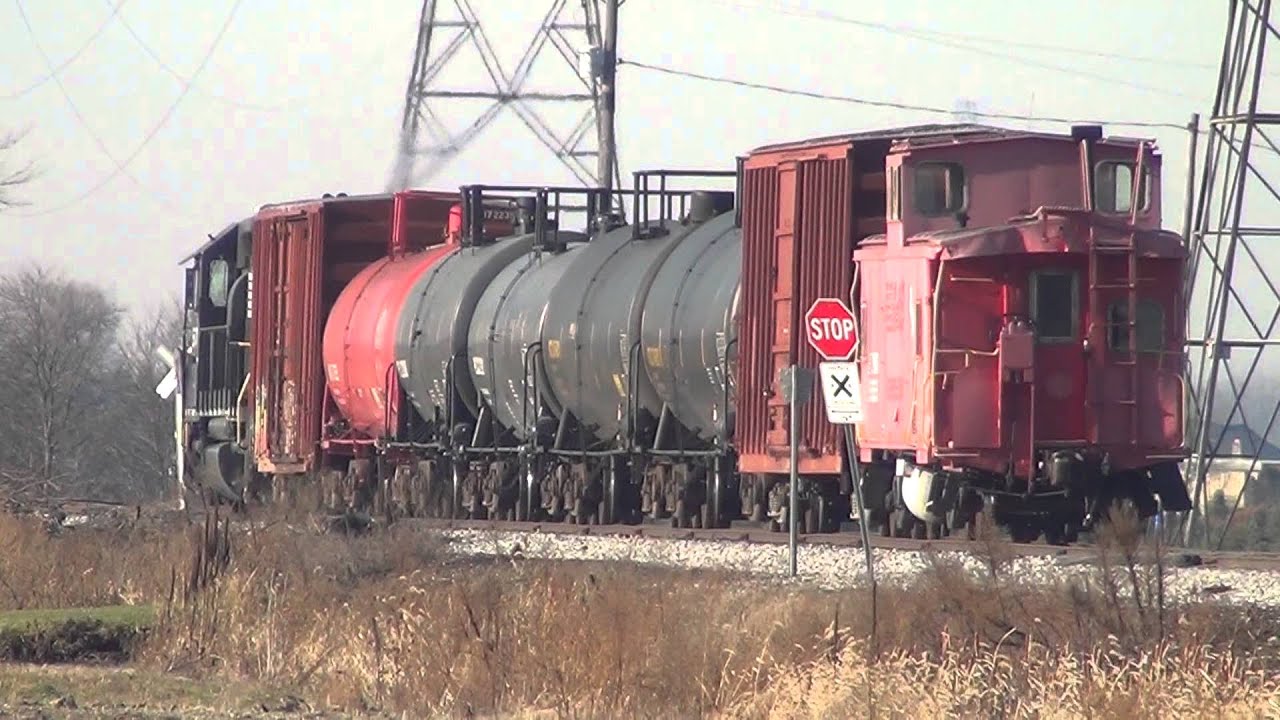 NS Norfolk Southern local caboose shove to BF Goodrich - YouTube
