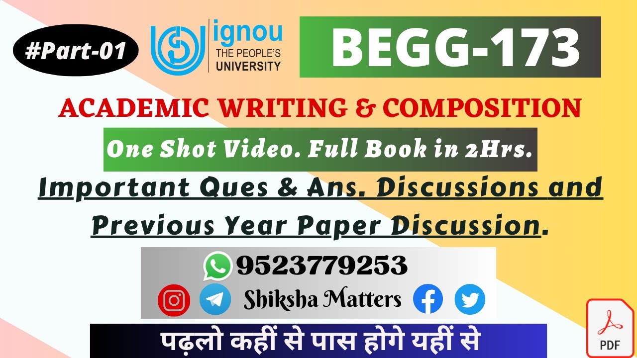 IGNOU BEGG-173 VVI/important/guess questions for exam. Full book in 2 ...