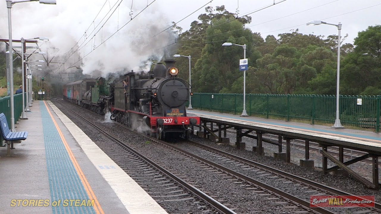 Australian steam locomotives 3237 & 3642 - Cowan - April 2015 - YouTube