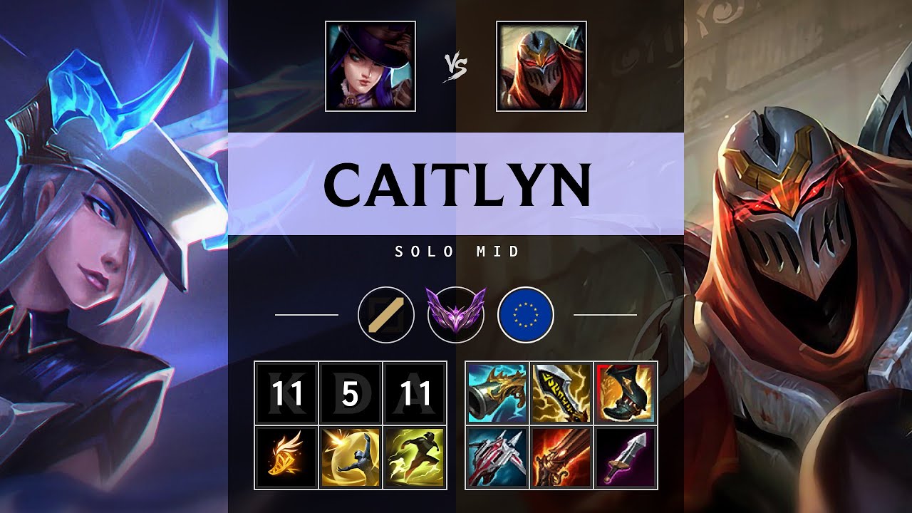 Caitlyn Mid vs Zed - EUW Master Patch 25.11 - YouTube