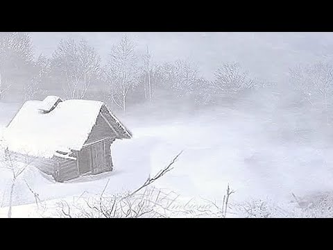Severe blizzard horrors & The violent snow winds blowing around a hut ...