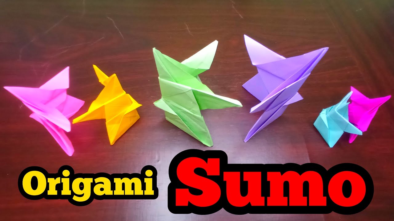 How To Make A Easy Paper Origami Sumo | Marki's Origami - YouTube